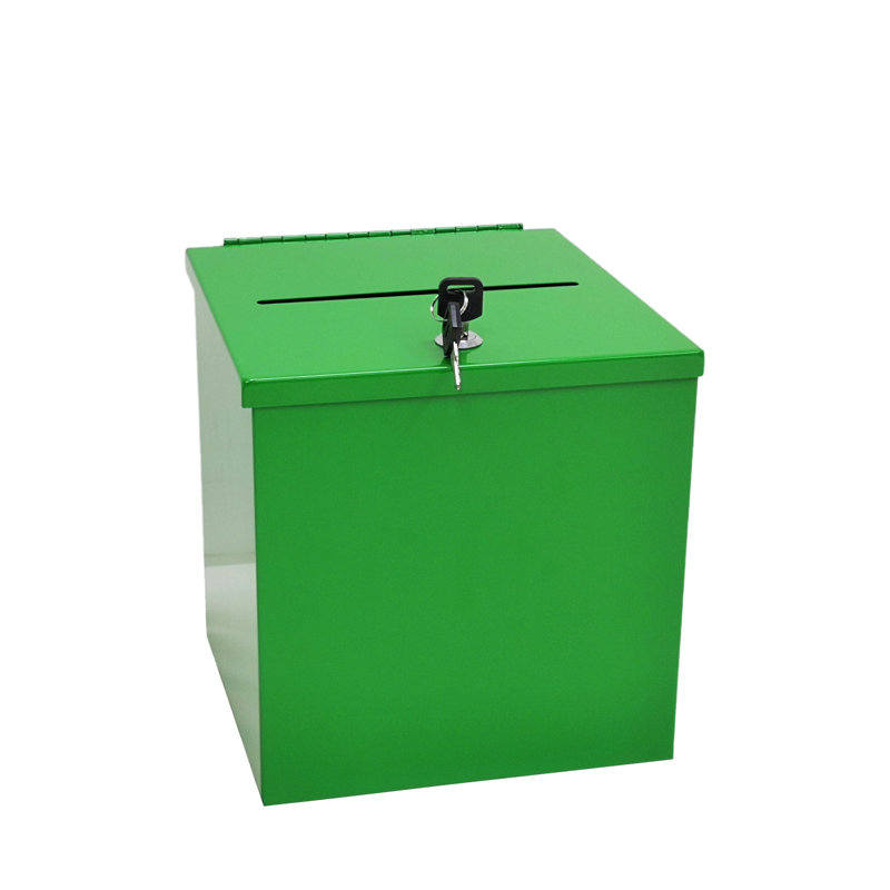 FixtureDisplays Metal Donation Box Suggestion Box Charity Box Fundraising Box Tithes & Offering ...